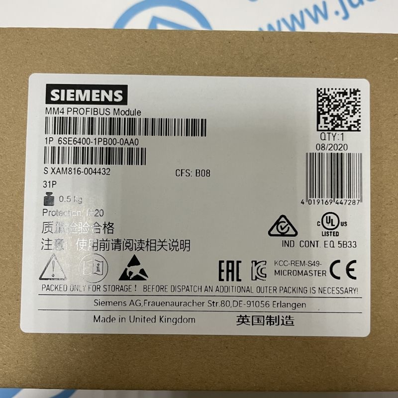 Siemens 6SE6400-1PB00-0AA0 MICROMASTER 4 PROFIBUS module For mechanical ...